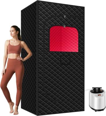 China Factory Direct Portable Infrared Sauna OEM ODM Custom Carbon Fiber Heating Home Sauna With RGB Lighting 5 Minute Setup for sale