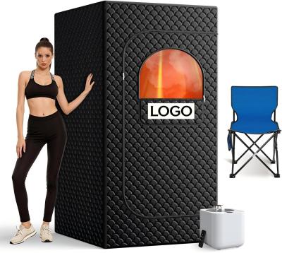 China OEM ODM Factory Direct Portable Sauna with Carbon Fiber & Ceramic Heating – Wholesale Home Spa with RGB Mood Lighting and Foldable Chair for sale