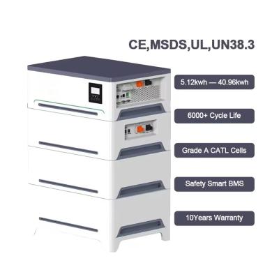 China 51.2V 200Ah 10.24kWh Stacked All-in-One Solar Energy Storage System 5kW Hybrid Inverter For Home PV Backup for sale