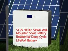 51.2V 100Ah 5KWh 壁掛け太陽電池 住宅用 ディープサイクル LiFePo4 バッテリー