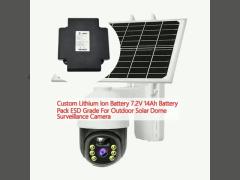Custom Lithium Ion Battery 7.2V 14Ah Battery Pack ESD-klasse voor buitenaardse zonne-dome bewakingscamera