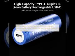 高容量 TYPE-C デュプレックス 21700 リチウムイオン電池 充電可能なUSB-C リチウムセル
