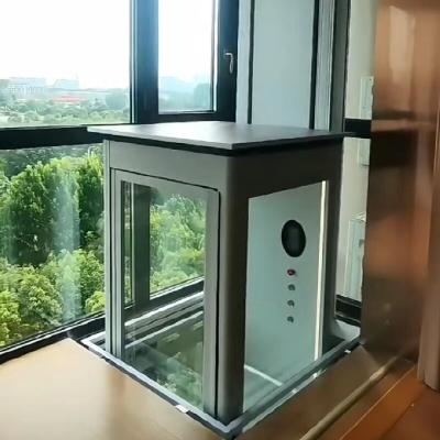 China Marble Flooring Hydraulic Home Elevators LED Panel Compact Home Lifts for sale