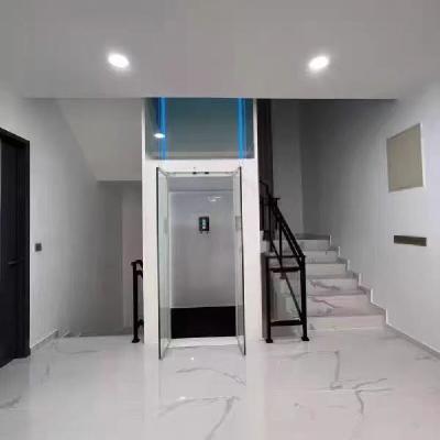 China Compact Stainless-Steel Home Elevator – 14.5 m Rise, 5 Stops, Pitless Design for sale