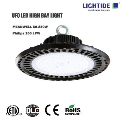 China DLC Premium UFO LED High Bay Light , 100W, 0-10vdc dim, 5 years warranty for sale