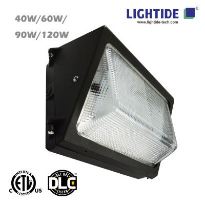 China DLC premium LED Wall Pack Lights-Glass Refracto, 60W, 250VAC-480VAC, 5 years warranty for sale