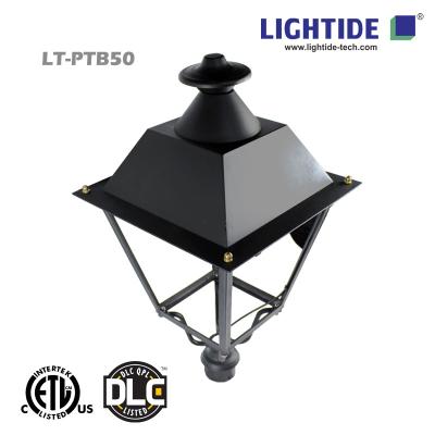 China DLC qualified LED Street Post Top Light Fixtures, 50W, 120-277VAC, 5100 lm, 3000K, 5 yrs warranty for sale