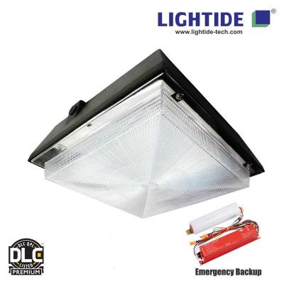 China DLC Premium 12x12 90W LED Canopy Lights with motion sensor and Emergency Backup for sale