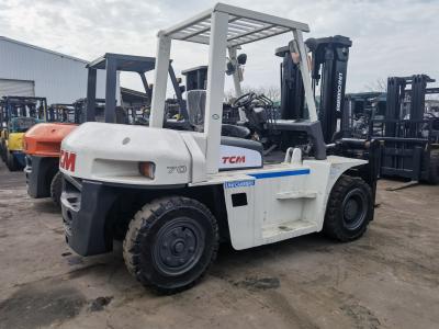 China TCM FD70 7-10 ton vorkheftruck met dieselmotor en gewone vorklengte in Shanghai Yard Te koop