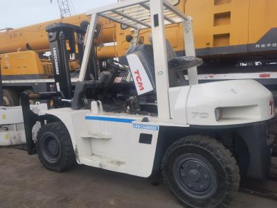 China TCM FD70 7-10 ton vorkheftruck met dieselmotor en gewone vorklengte in Shanghai Yard Te koop