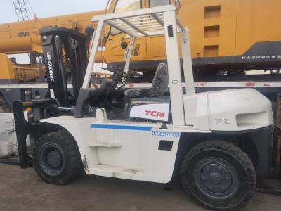 China TCM FD70 7-10 ton vorkheftruck met dieselmotor en gewone vorklengte in Shanghai Yard Te koop