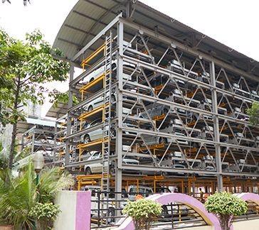 China Verticaal geautomatiseerd parkeer systeem met veiligheidssensoren voor verhoogde parkeerplaatsen Te koop