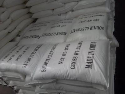 China Sodium Gluconate Food Grade in concrete, cement, glass bottle as cleaning, water reducing admixture for sale