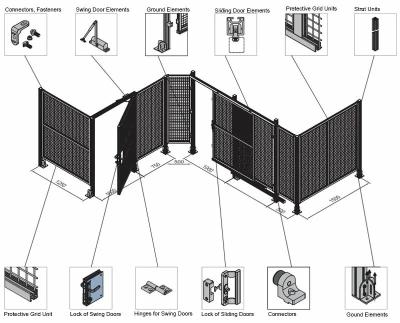 Cina Cavo industriale di alluminio saldato espulso Mesh Fence 6063 di profilo - T5 in vendita