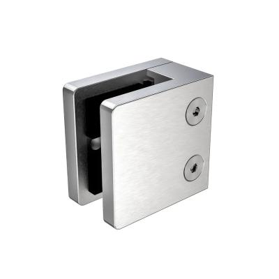 China 304 Square Flat Base Glass Clamp For Balustrade Deck Railing Glass Holder for sale