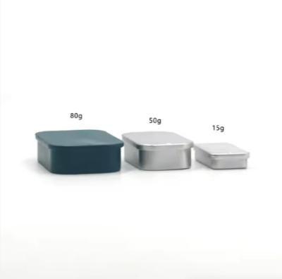 China Factory Stock Push Pull Aluminium Jar 15ml 50ml 80ml Sliding Flat Metal Tin Box voor cosmetica voor Lipstick Lotion Gezichtscrème Te koop