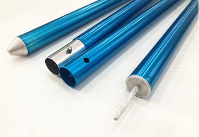 China Buitenkampertent paal lichtgewicht draagbare aluminium 7075 verlengstok Te koop
