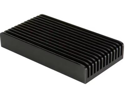 China Custom Aluminum Profile Factory High Density Black Anodized 6063 Aluminum Extruded Heat Sink for sale