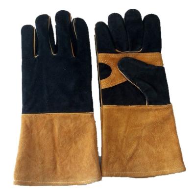 China BBQ grill leather working gloves for sale