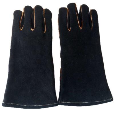 China BBQ grill leather working gloves for sale