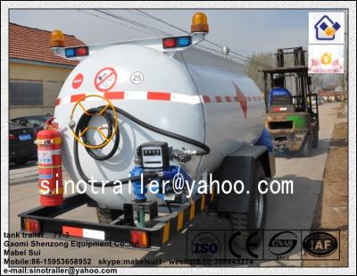 China single Axles 2000 Liters Water Tank TrailerTractor Trailer Fuel Tanker Trailer For Sale for sale