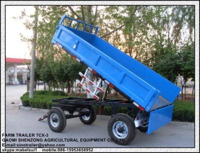 China 7CX-5T 5T Hydraulic 4 wheel farm trailer with best price for sale