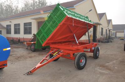 China farm agricultural small box trailer 7CX-5T 5T Hydraulic 4 wheel farm trailer with best price for sale