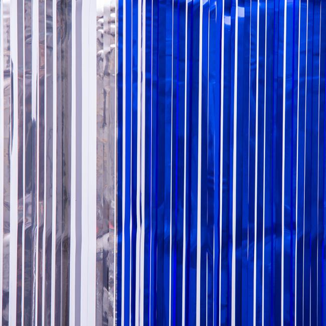 Colorful tinsel fringe curtain decoration in party setting