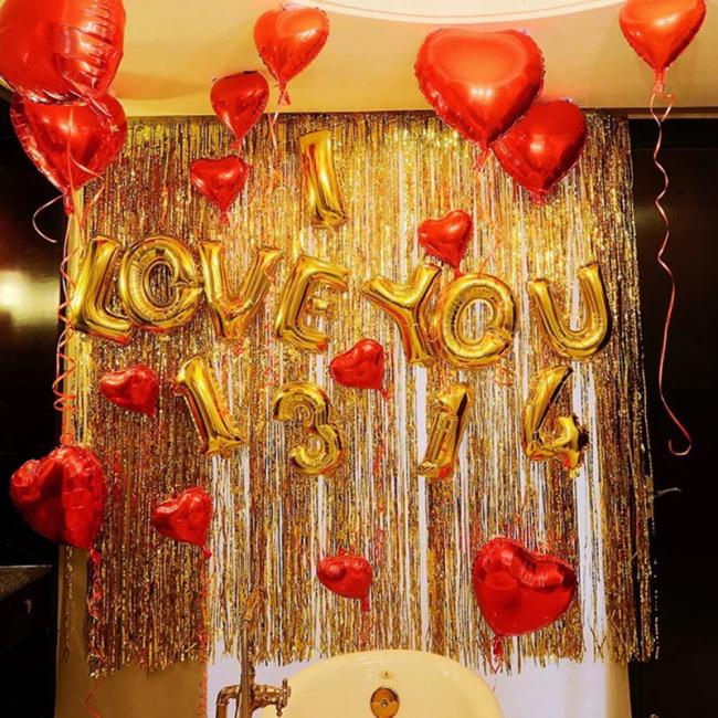 Multicolor fringe party backdrop showing glitter tassels in rain curtain design