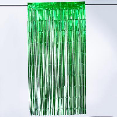 China Green Laser Rain Curtain 3.2*8.2ft Iridescent Fringe Curtain for sale
