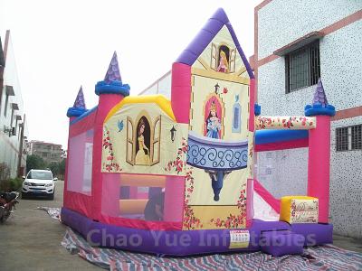 China Commercial Grade 0.55mm PVC Tarpaulin Princess Inflatable Jumping Castle with Slide for kids for sale