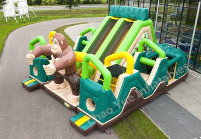 China Commercial Grade Jungle Safari Inflatable Obstacle Course for kids playing for sale