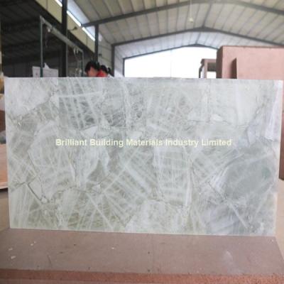 China White Rock Crystal Semiprecious Stone Slabs for sale