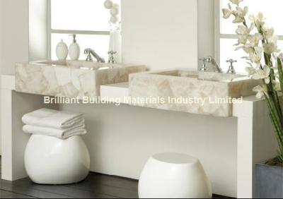 China White Rock Crystal Semiprecious Stone Sink/Wash Basins for sale