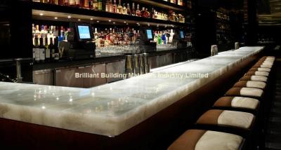 China Backlit White Rock Crystal Semiprecious Stone Bar Tops for sale