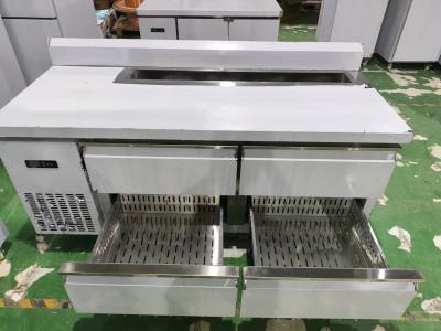 China Commercial Undercounter Refrigerator 4 Drawers With Backsplash Customized Kitchen Table for sale