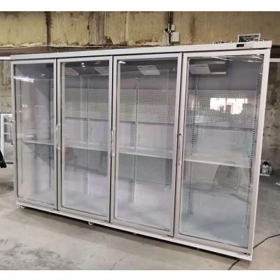 China Commercial Bar 2500L 4 Glass Door Upright Beverage Fridge for sale