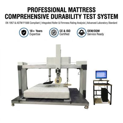 China Mattress Multi-function Comprehensive Testing Machine Roller Rolling Edge Crush Mattress Firmness Softness Tester for sale