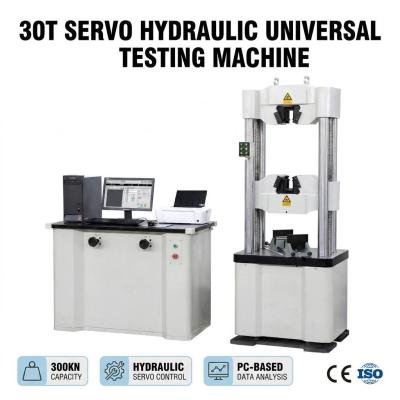 China 300kN Universal Testing Machine ISO ASTM Standard Servo Hydraulic Tensile Compression Tester for sale