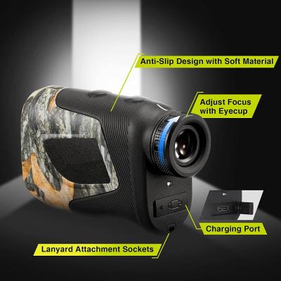 Cina 700yd 1000yd cammuffano il telemetro 6X del laser di Digital con la batteria ricaricabile in vendita