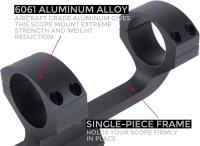China Lightweight 30mm Scope Mount With Integrated Level Bubble Slim Profile for sale