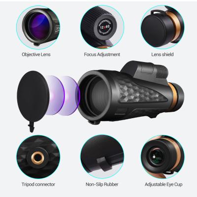 China Monocular Telescope 12X50 Waterproof Telescope, High Definition Prism, Adults Compact Monocular with Phone Holder a Te koop