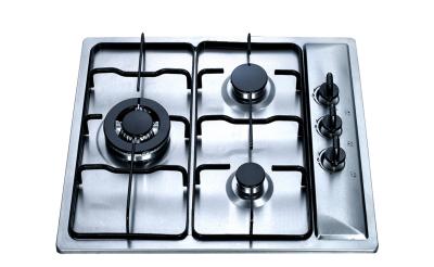 China 3 Burner Stainless Steel LPG Gas Hob With Safety Device , 3 Burner Steel Gas Stove for sale