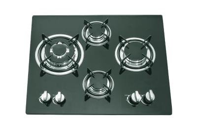 China Glass Top 4 Burner Gas Stove Top 590x510mm With Thermocouple Type Safety Device for sale