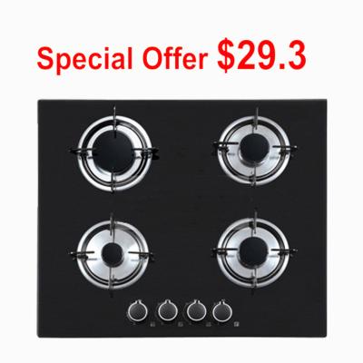 China Built In Type 4 Burner Glass Top Gas Stove , 4 Ring Gas Hob For Cooking for sale