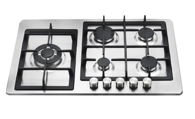 China Auto Ignition 5 Burner Gas Cooker With Stainless Steel Panel 760mm Length for sale
