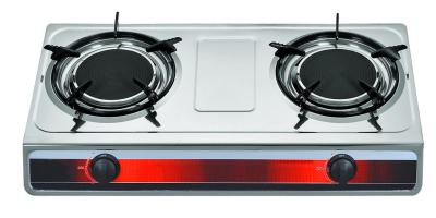 China Steel Body 2 Burner Gas Stove Top With Infrared Furnace Pot Burner for sale