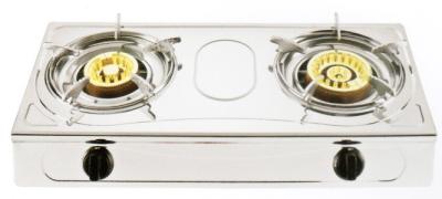 China Portable 2 Burner Table Top Gas Stover With Grill / Stainless Steel Body for sale