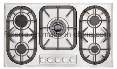 China Stainless Steel Panel 5 Burner Gas Hob , Five Burner Gas Cooktop Kitchen Appliance for sale