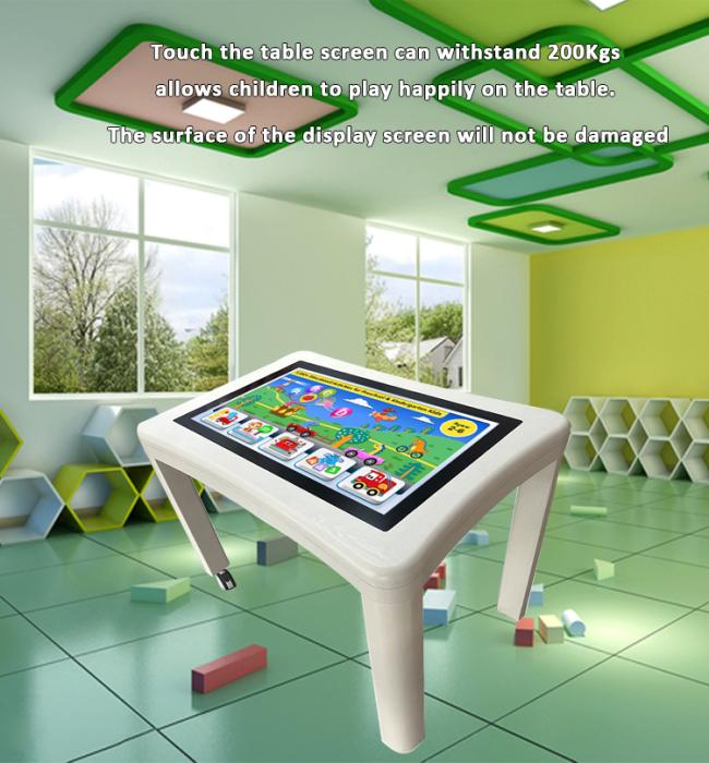 Close-up of POLING interactive table touch screen